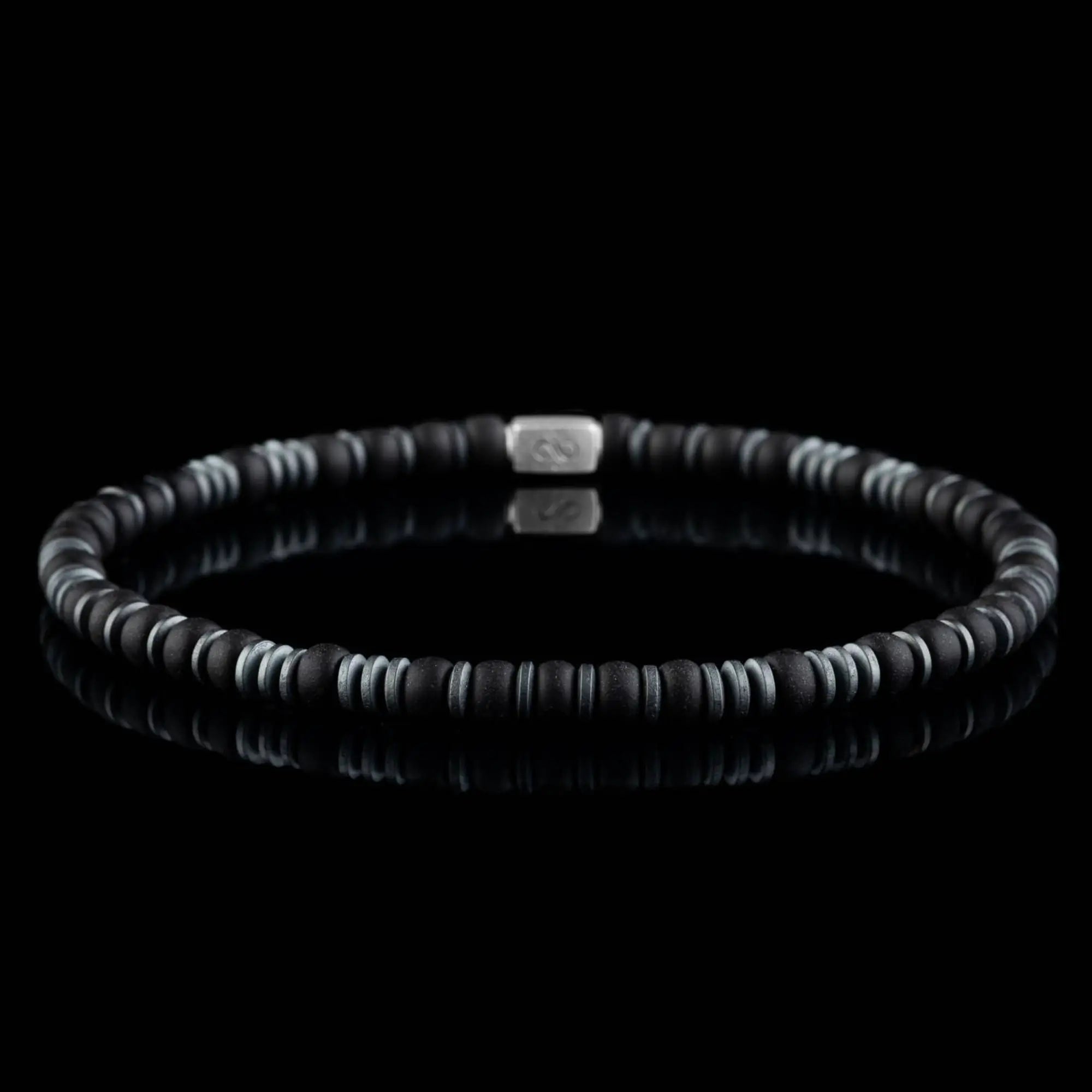 Hematite Bracelet VI 4mm - Black | Sterling Silver Craft